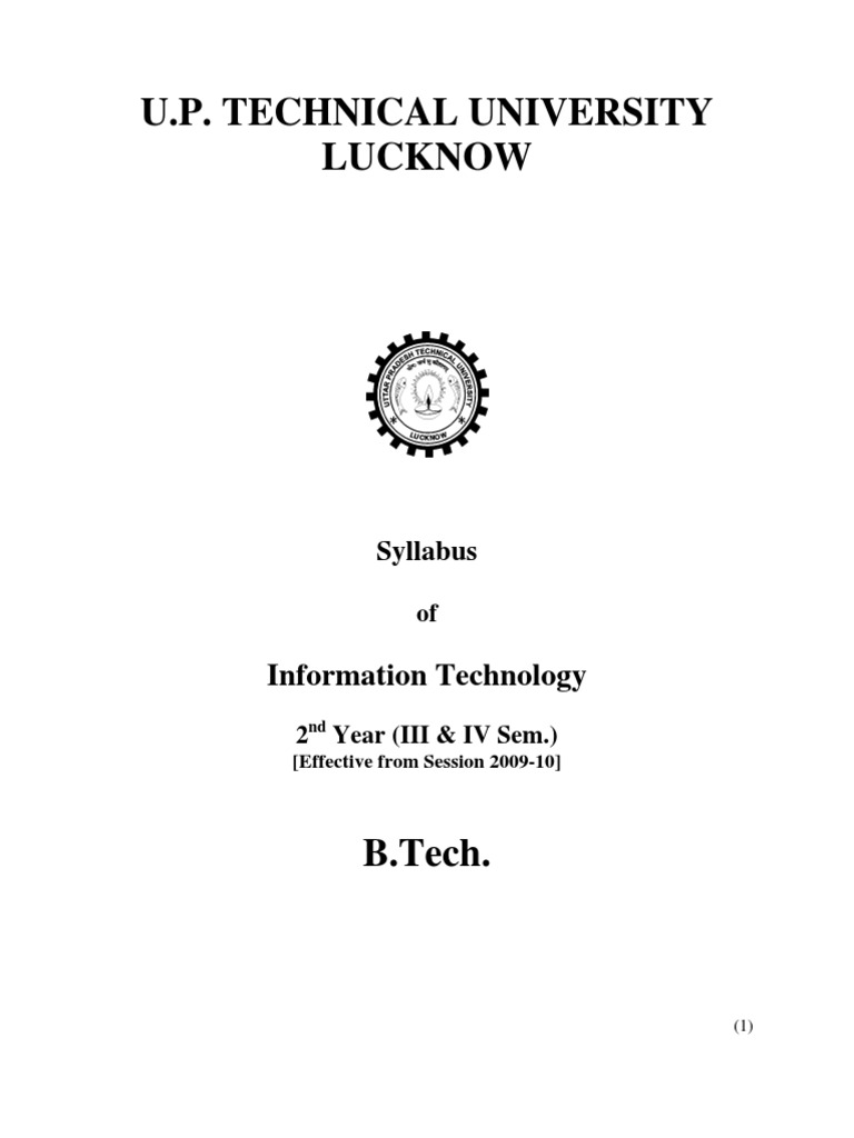 B.Tech IT Syllabus for 2nd Year Students | PDF | Software Testing ...