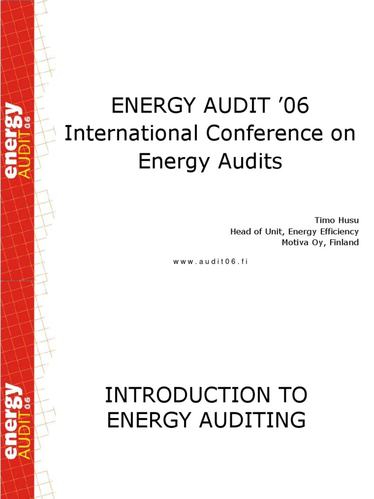 Energy Audit - Motiva Oy - Timo Husu | PDF | Efficient Energy Use | Audit