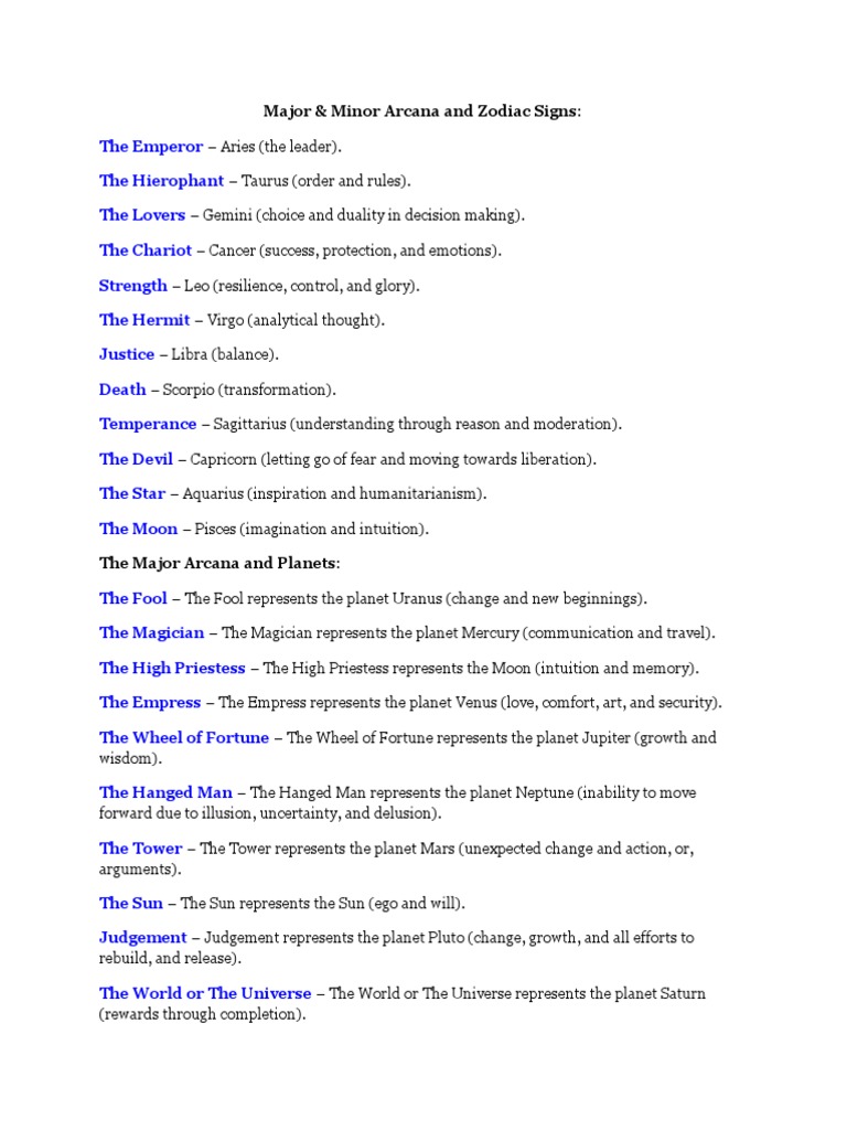 Zodiac signs major arcana tarot cards 60 photos - Astrologytoyou.com
