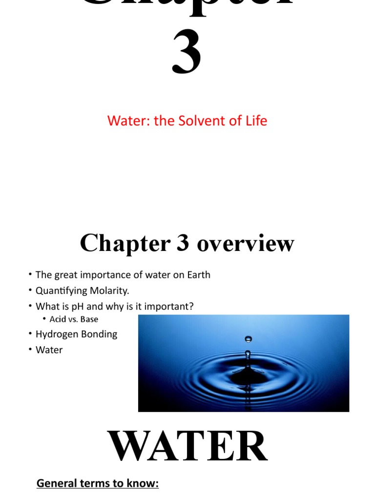 Water: The Solvent of Life | PDF | Ph | Mole (Unit)