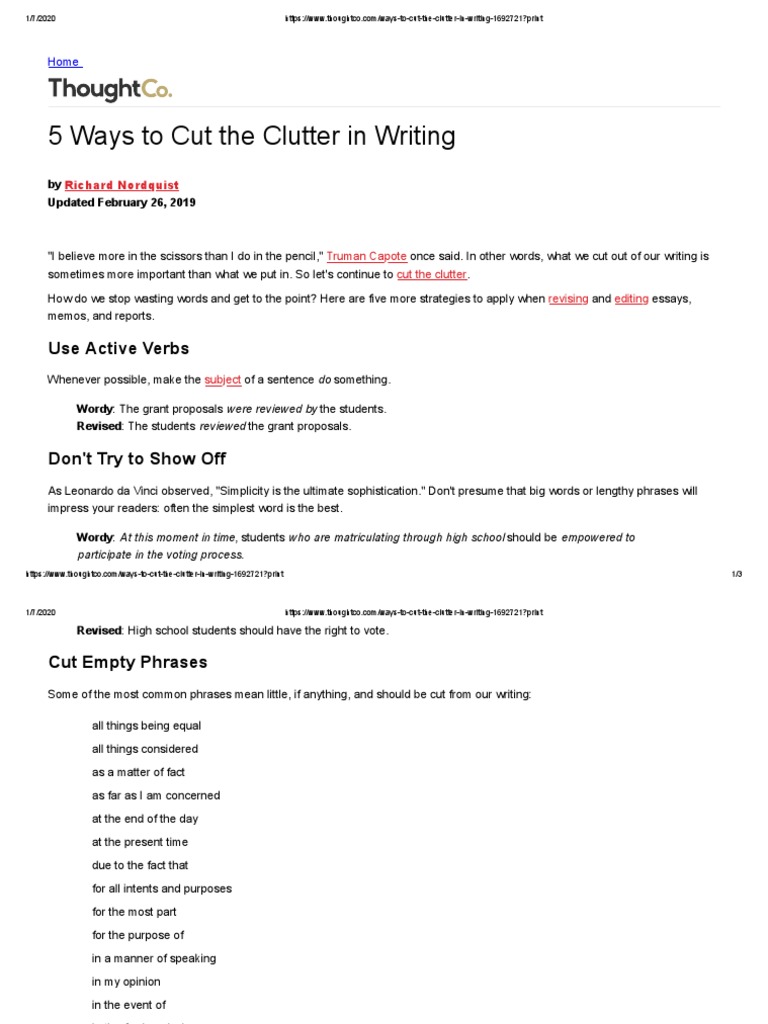 5 Ways-to-Cut-the-Clutter-in-Writing | PDF | Cognition | Language Mechanics