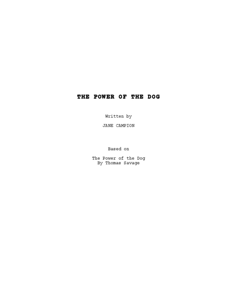 The Power of The Dog Read The Screenplay | PDF | Cowboys