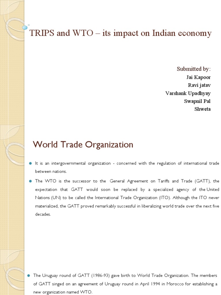 WTO Trips | PDF | World Trade Organization | Trips Agreement