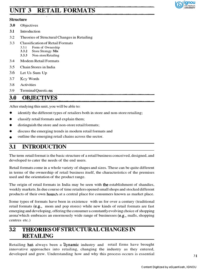 Unit 3: Retail Formats | PDF | Retail | Supermarket