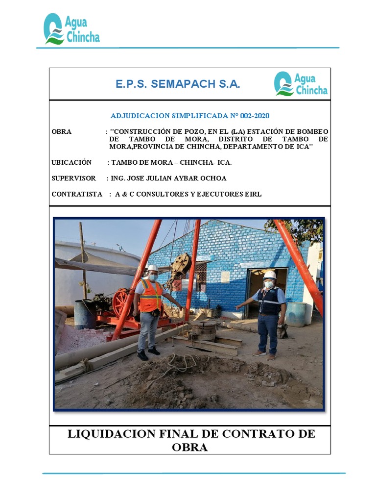 Informe Final de Obra - Tambo de Mora - Rev. 00 | PDF | Presupuesto ...