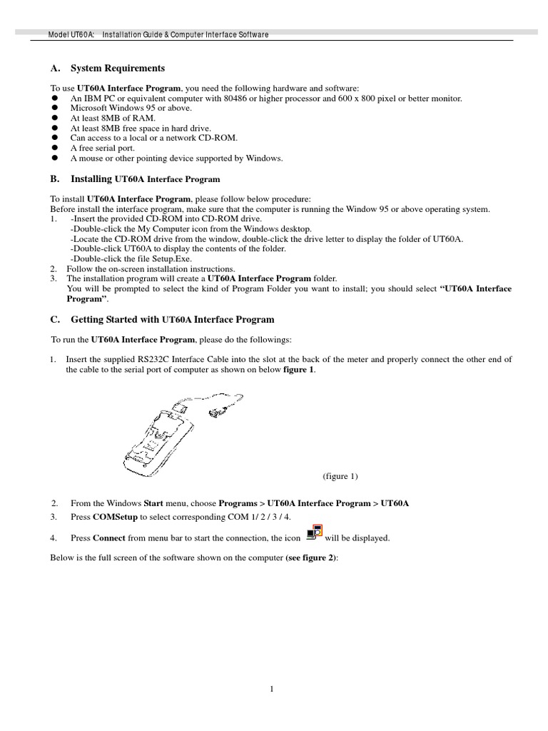 UT60A Computer Interface Software | PDF | Graphical User Interfaces | Icon (Computing)