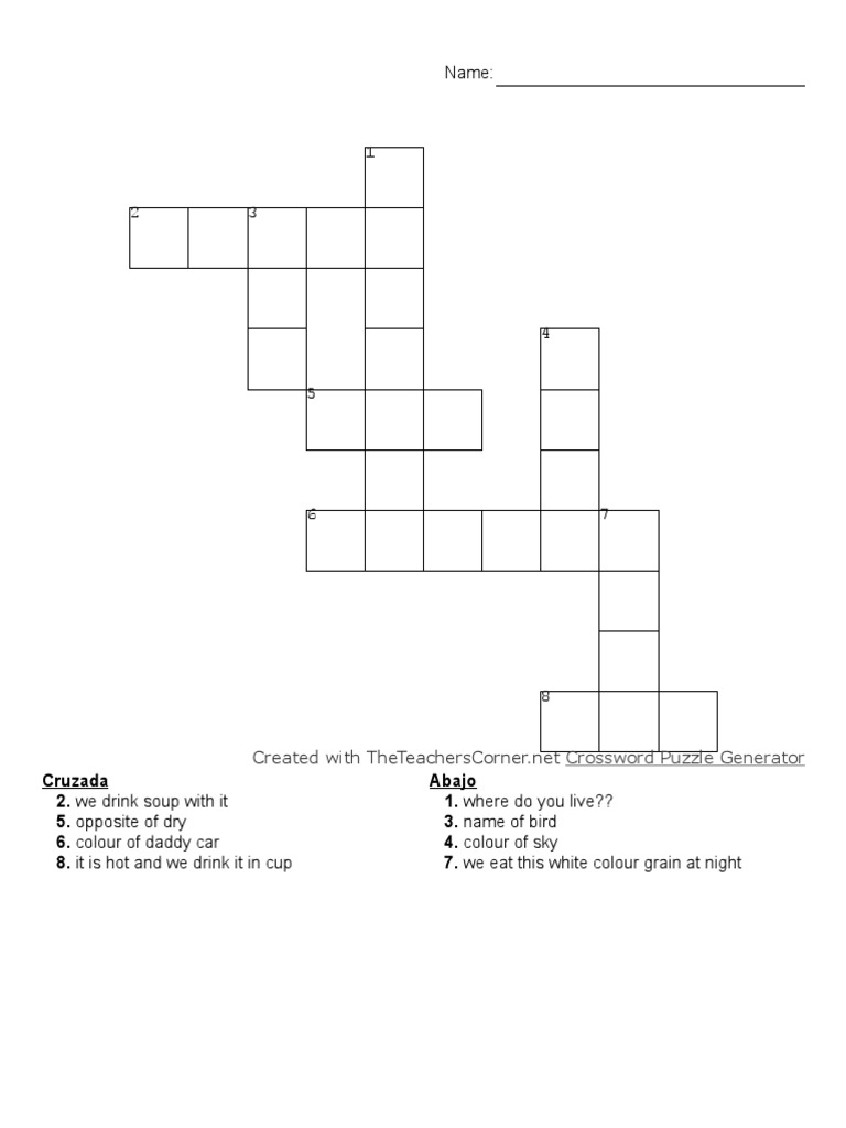 Name:: Crossword Puzzle Generator | PDF