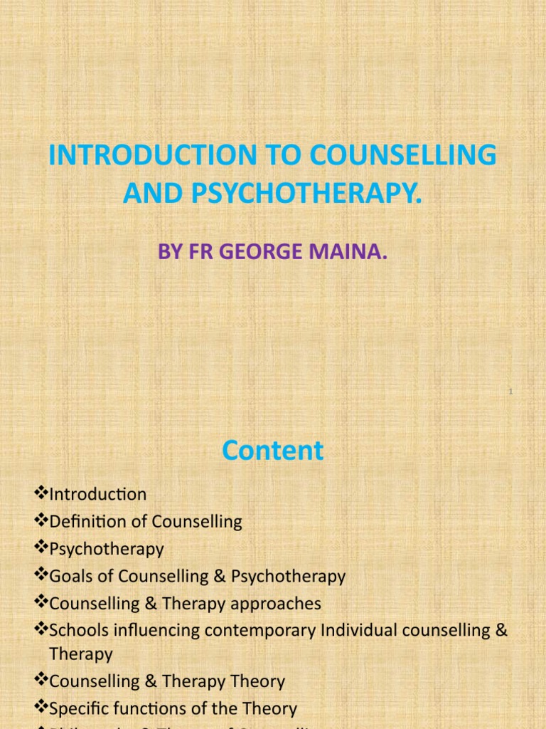 Introduction To Counselling and Psychotherapy - (Bridging) | PDF ...