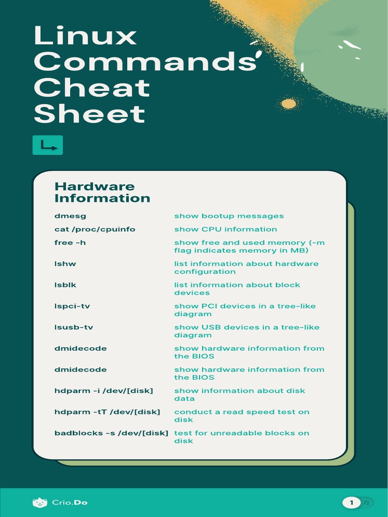 Linux Commands Cheat Sheet | PDF | Computer File | User (Computing)