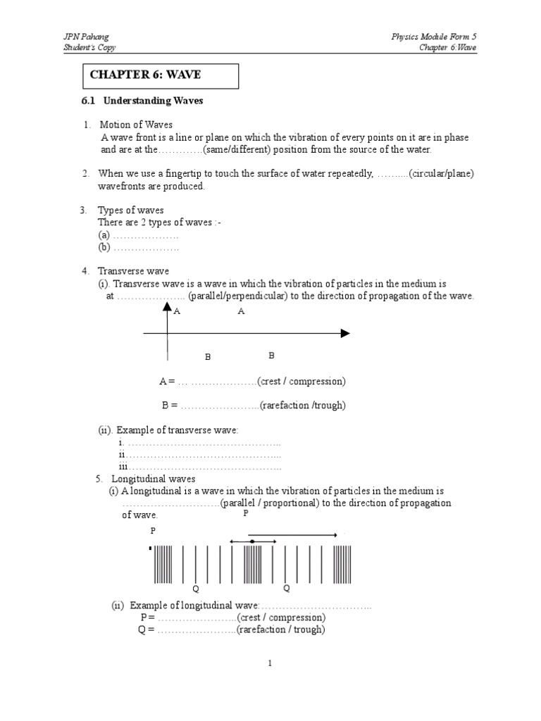 Wave Physics Concepts for Form 5 | PDF | Wavelength | Waves