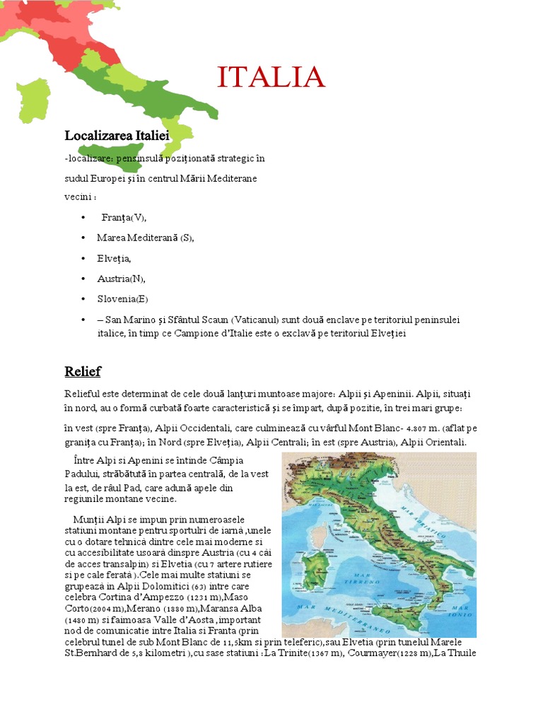 Localizarea Italiei | PDF