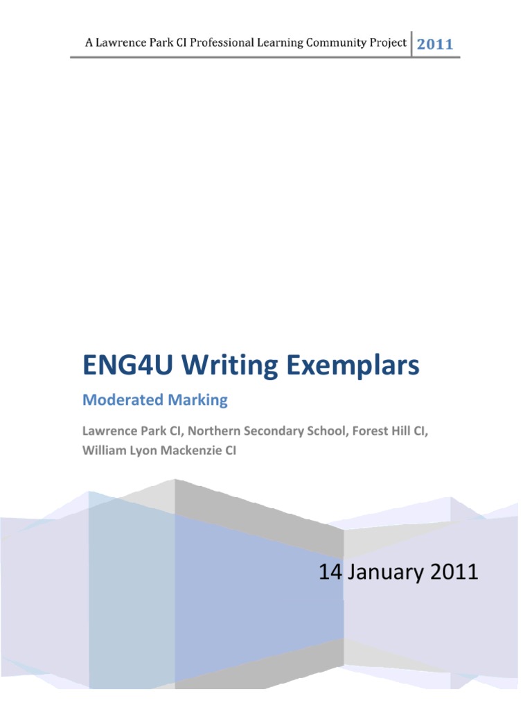 ENG4U Exemplars | PDF | Essays | Rubric (Academic)