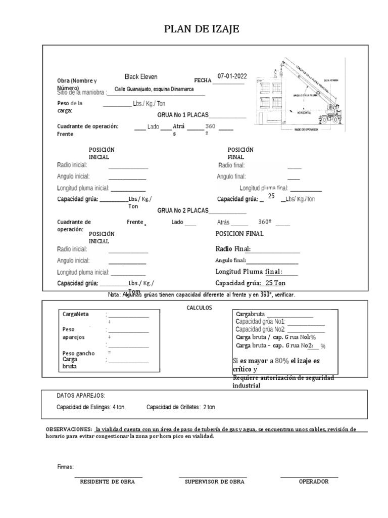 Plan de Izaje. | PDF