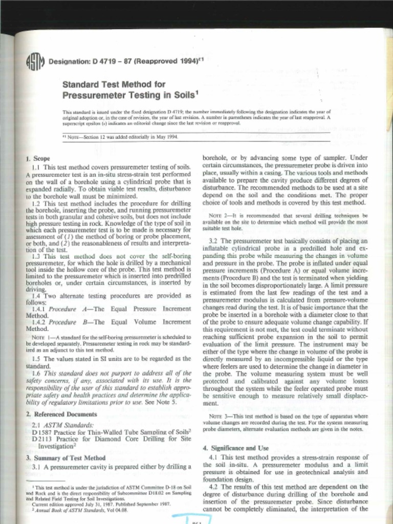 Astm D - 4719 Presiometro | PDF