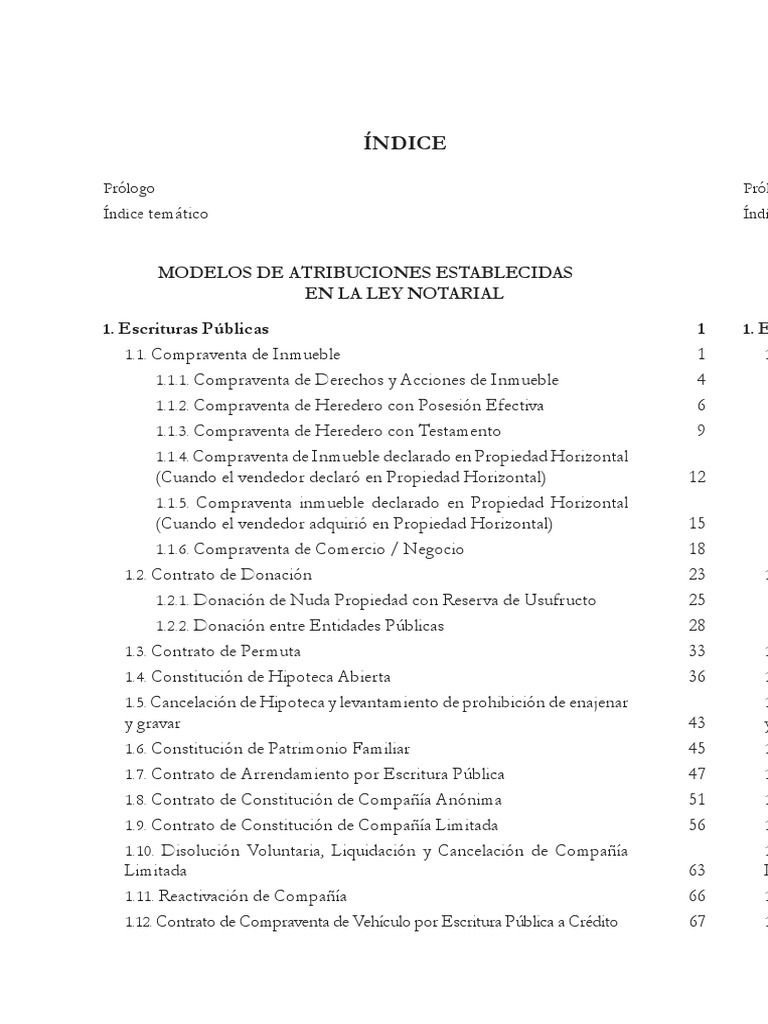Indice Practica Notarial | PDF | Divorcio | Propiedad