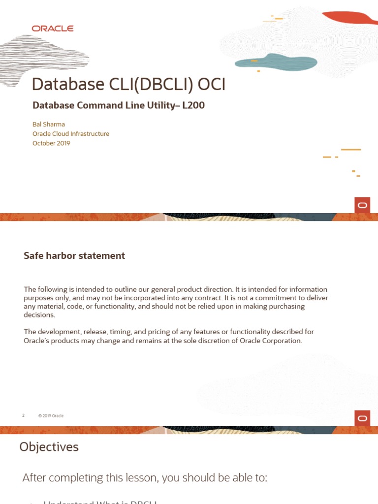 Database CLI (DBCLI) OCI: Database Command Line Utility - L200 | PDF ... Database CLI (DBCLI) OCI: Database Command Line Utility - L200 | PDF ...
