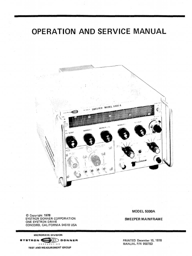 SYSTRON DONNER 5000A Operation Manual | PDF | Power Supply | Fuse ...