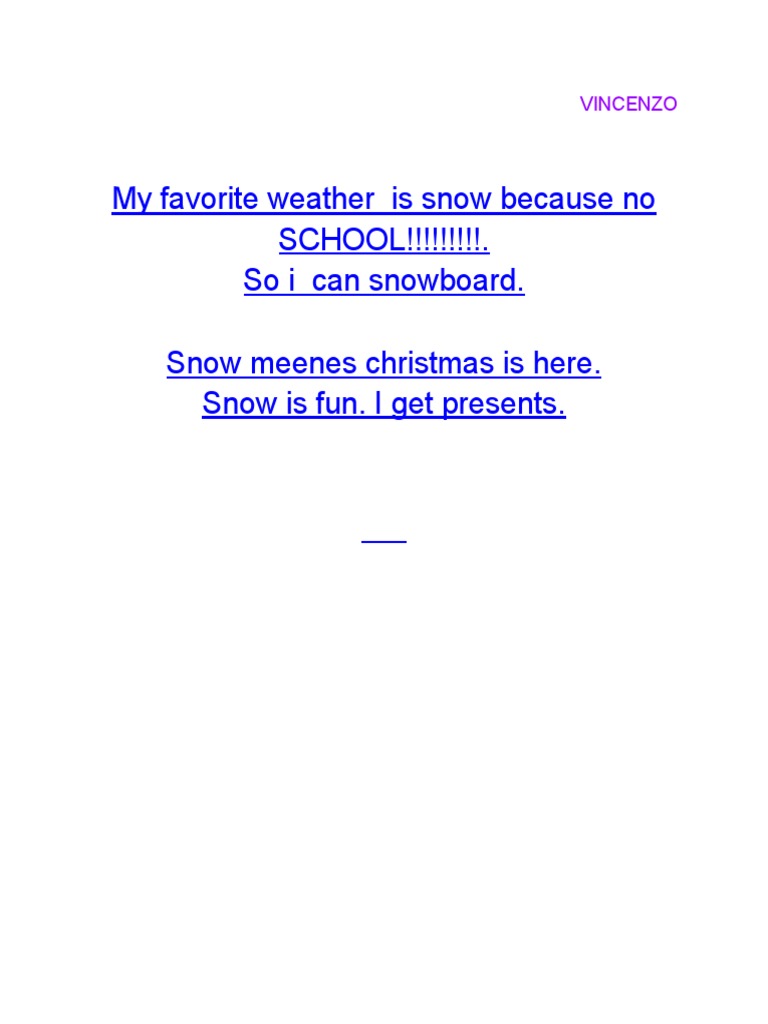 stc202708 Student - My Favorite Weather | PDF