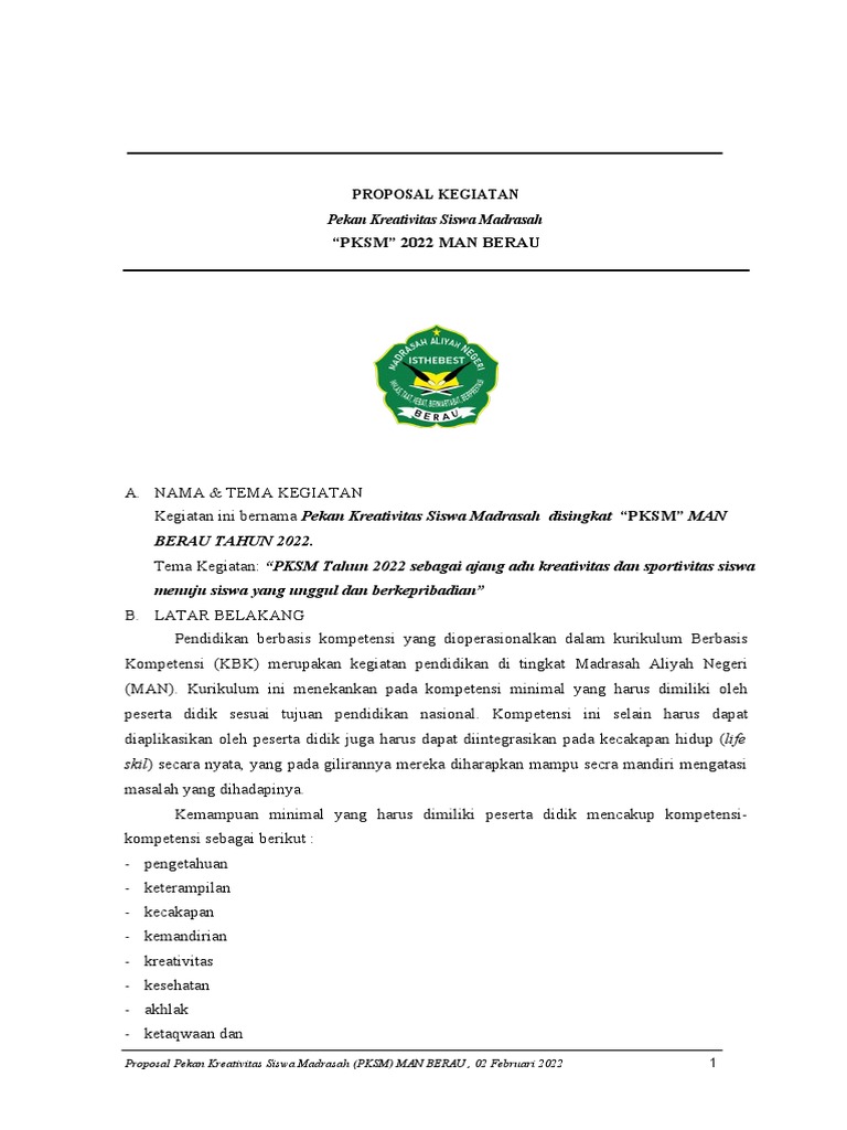 Proposal Pks 20111 | PDF