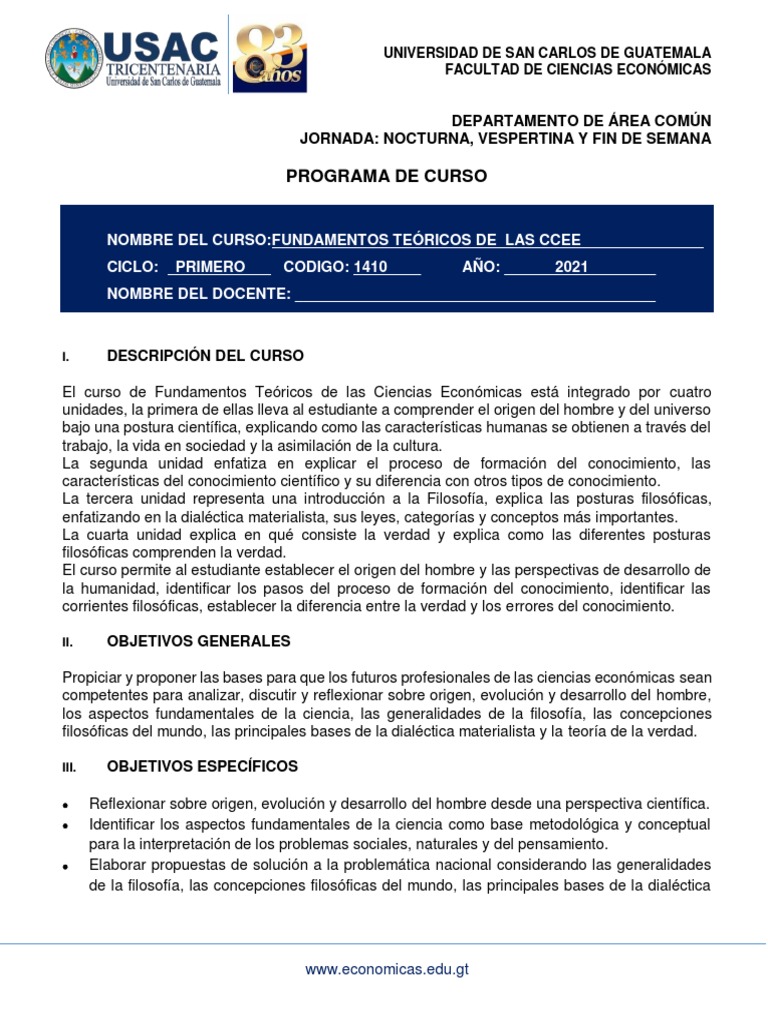 Programa de Fundamentos Teoricos 2021 | PDF | Dialéctico | Materialismo