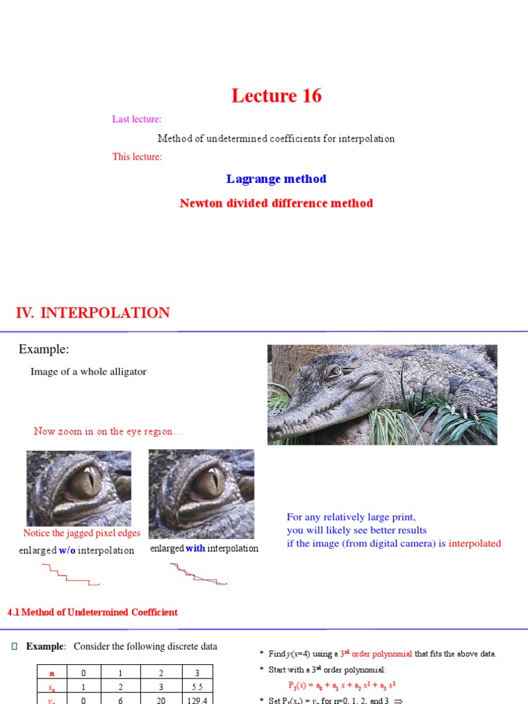 Chapter 4 - Interpolation | PDF | Variable (Mathematics) | Interpolation