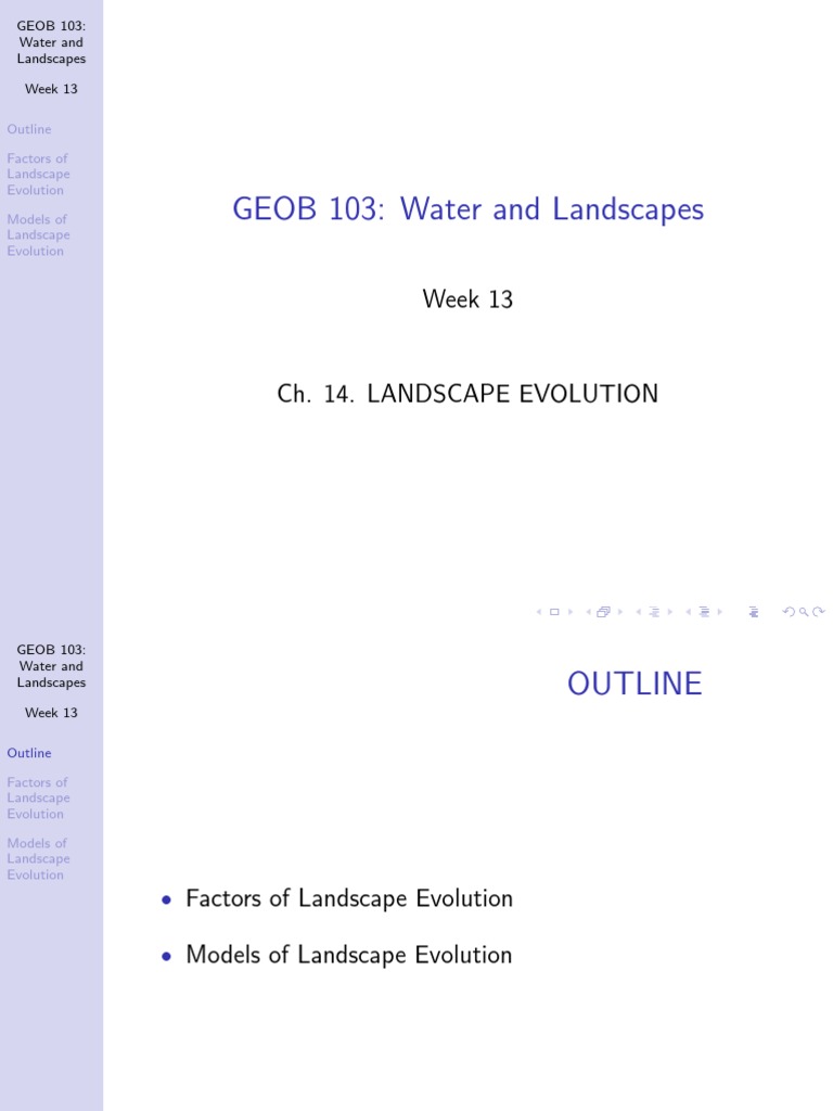 GEOB 103: Water and Landscapes: Week 13 | PDF | Physical Geography | Landscape