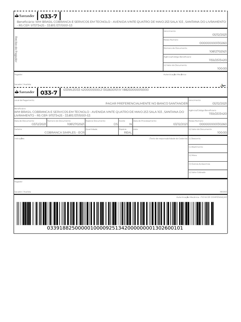 Boleto | PDF | Bancos | Serviços financeiros
