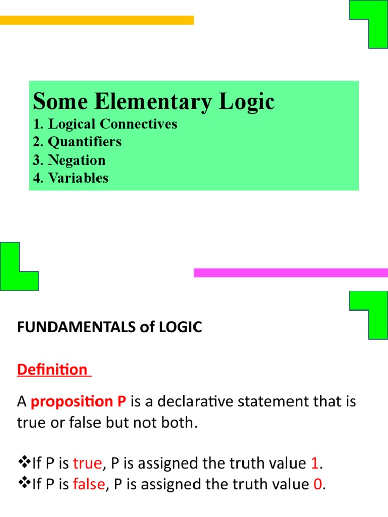5 Some Elementary Logic | PDF | Logic | Proposition