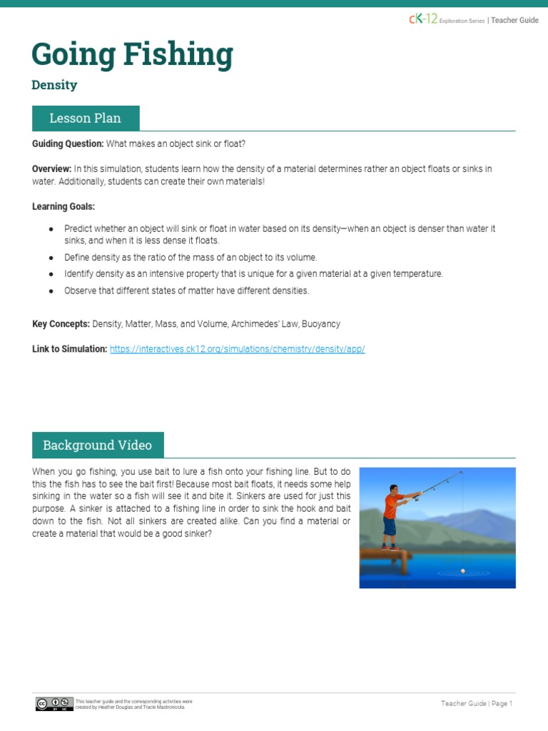 Going Fishing: Lesson Plan | PDF | Density | Buoyancy