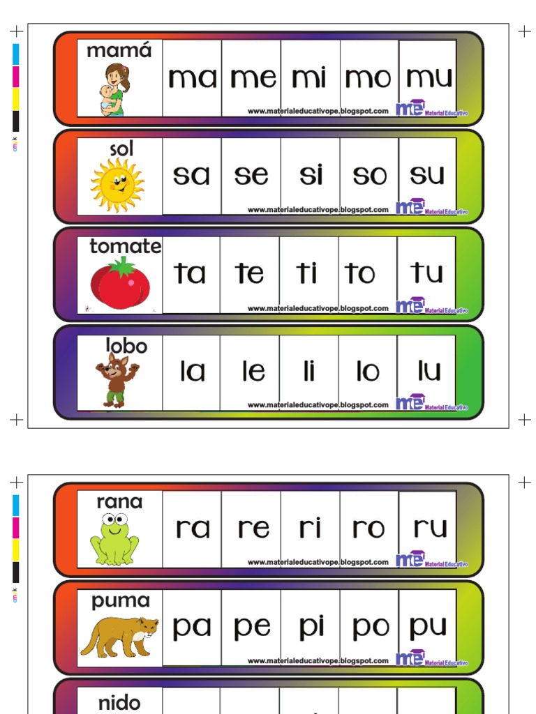 Llavero de Silabas 1 | PDF