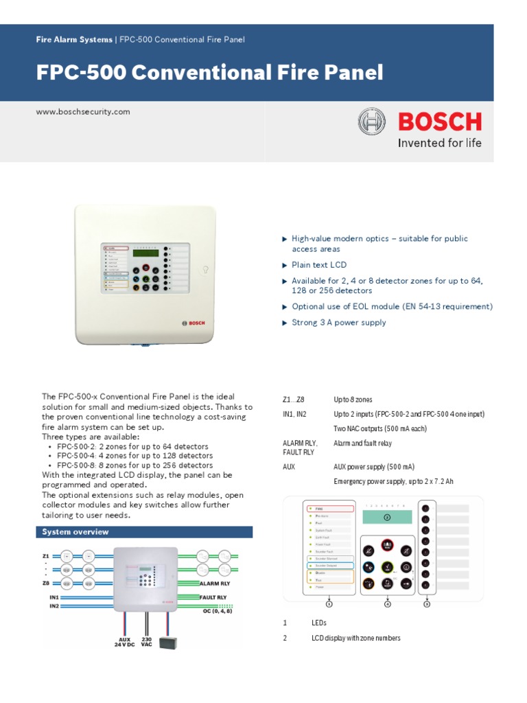 Fire Alarm Systems - FPC-500 Conventional Fire Panel | PDF | Power ...