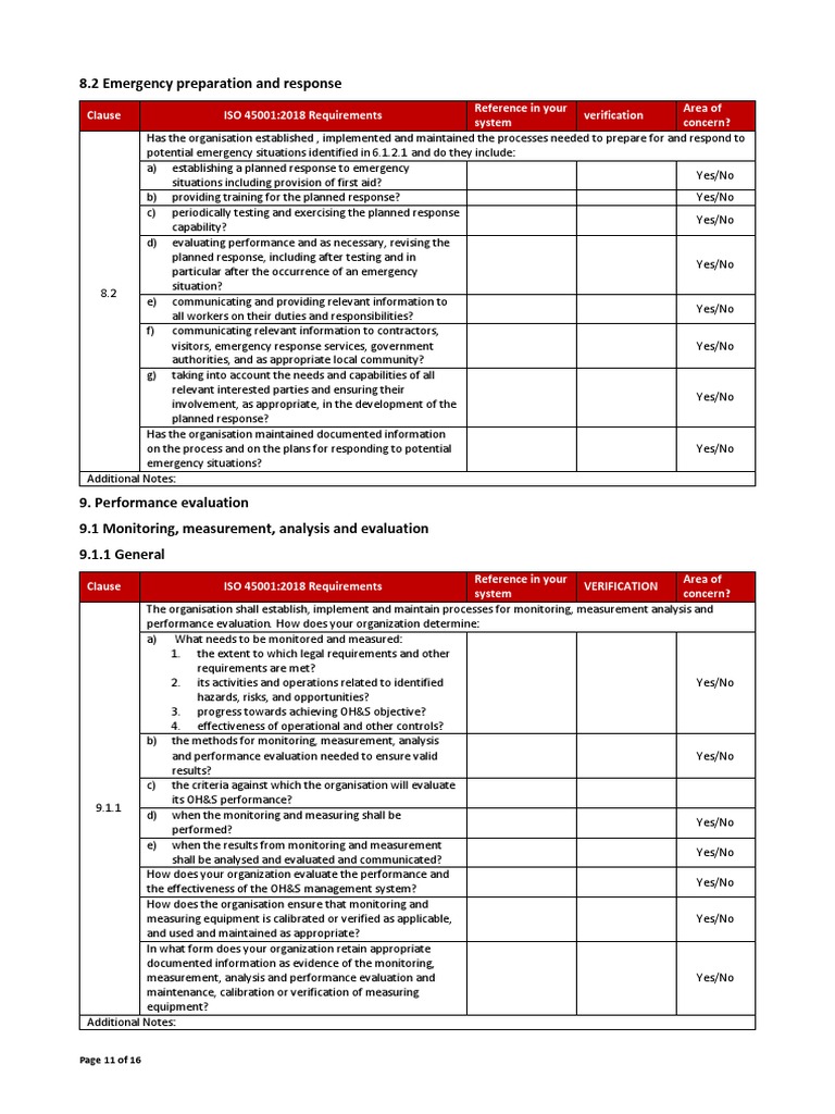 8.2 Emergency Preparation and Response | PDF | Verification And ...