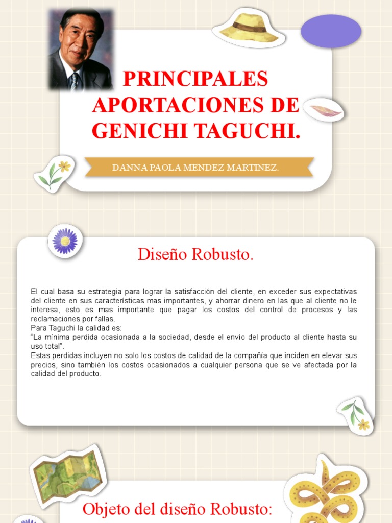 Principales Aportaciones de Genichi Taguchi. | PDF