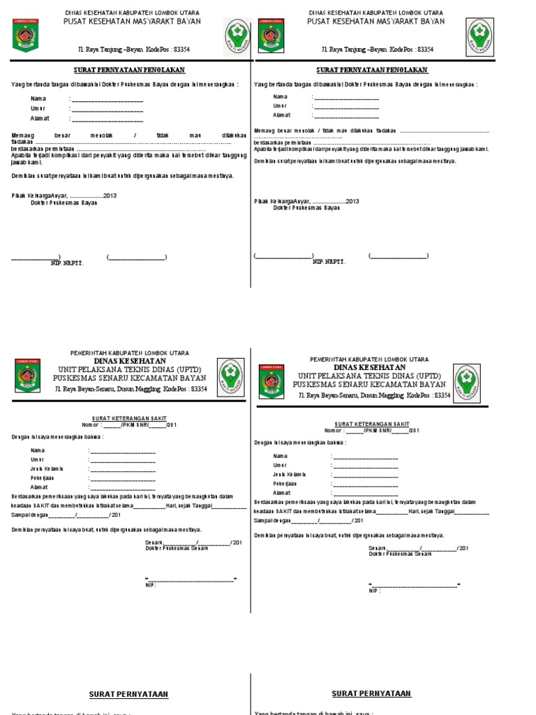 Format Rawat Inap Dan SKS | PDF