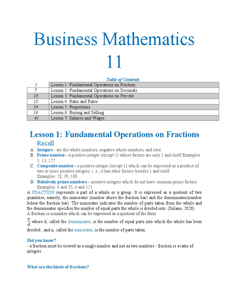 Business Mathematics Notes | PDF | Discounts And Allowances | Cost Of ...