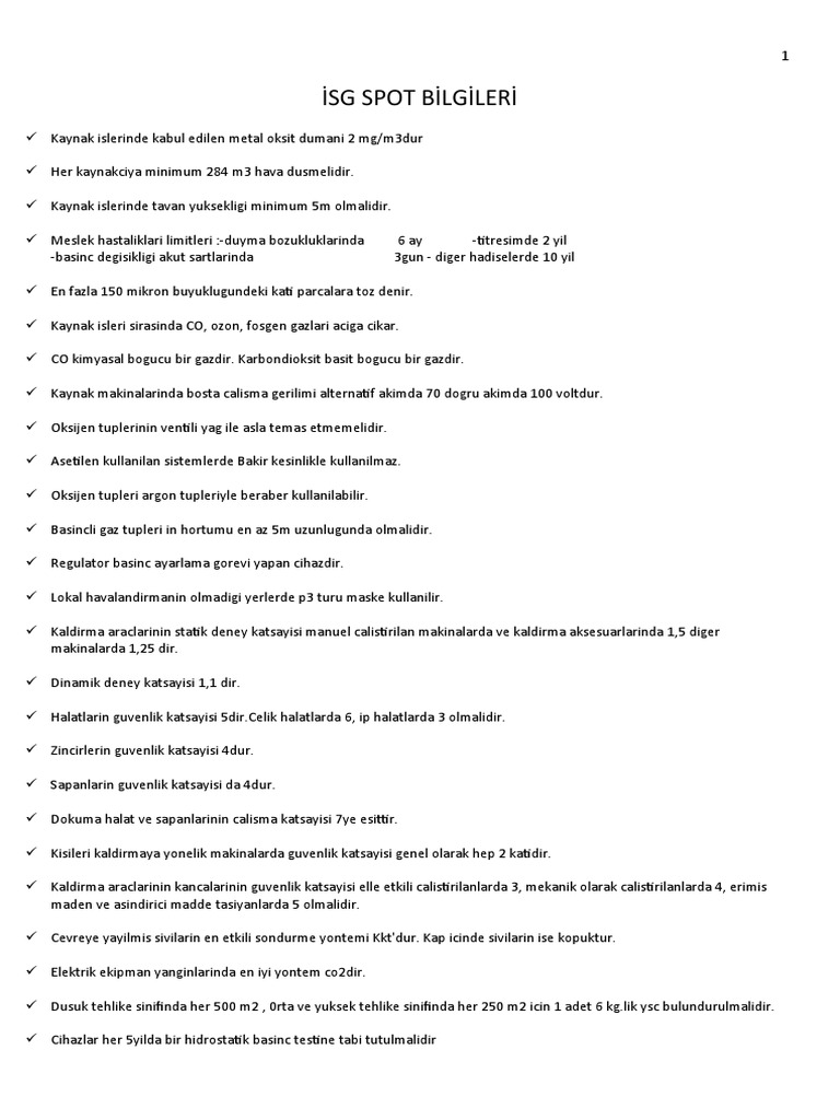 İSG SPOT Bilgiler | PDF