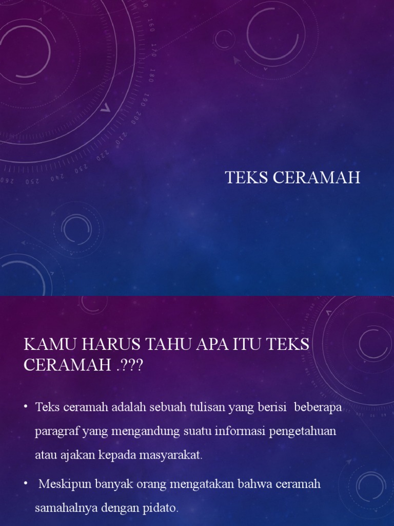 Jenis dan Tujuan Teks Ceramah | PDF