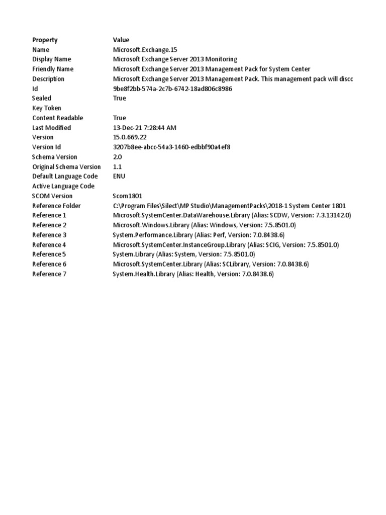Exchange 2013 Management Pack Overview | PDF | Internet Information Services | Databases