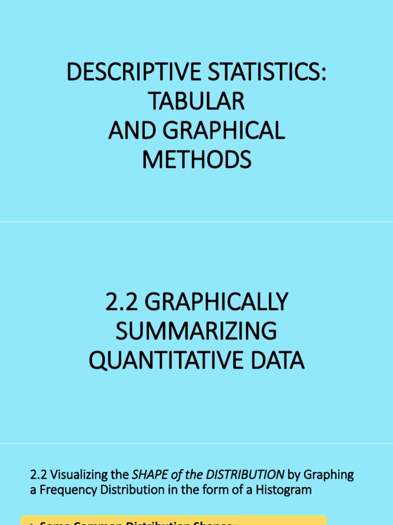 Describing The Shape of The Distribution | PDF | Skewness | Histogram