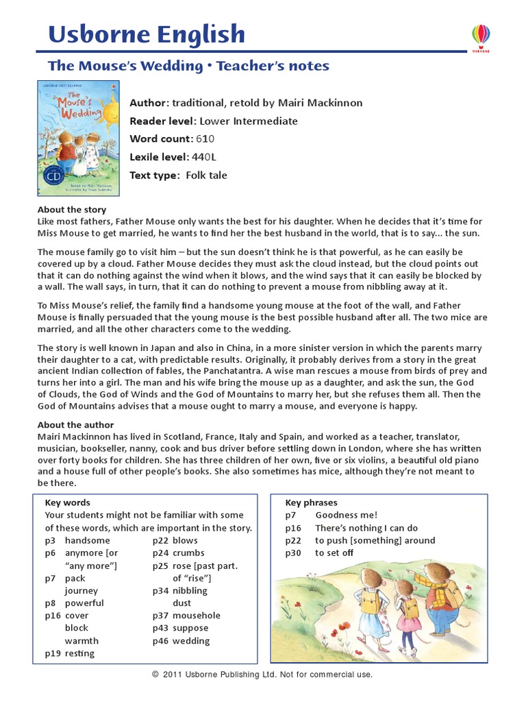 The Mouses Wedding Teachers Notes | PDF | English Language