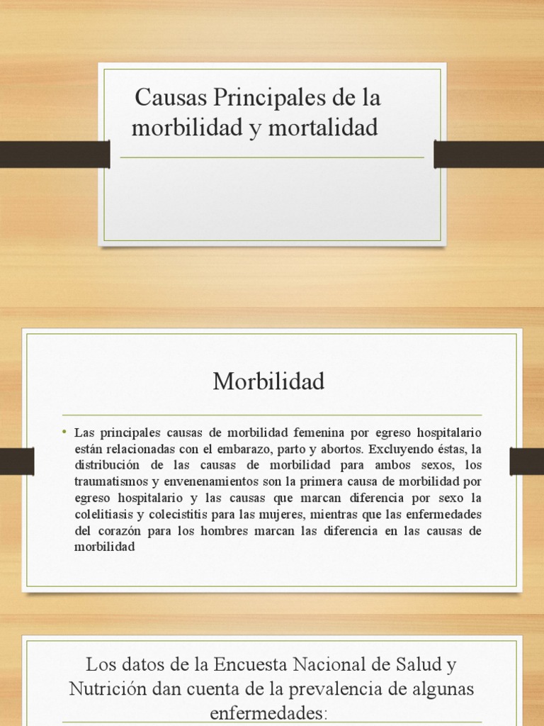 Causas Principales de La Morbilidad y Mortalidad | PDF | Diabetes | Cáncer