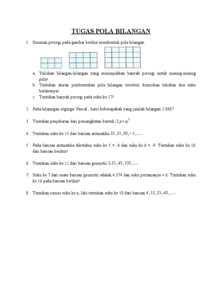 Tugas Pola Bilangan | PDF