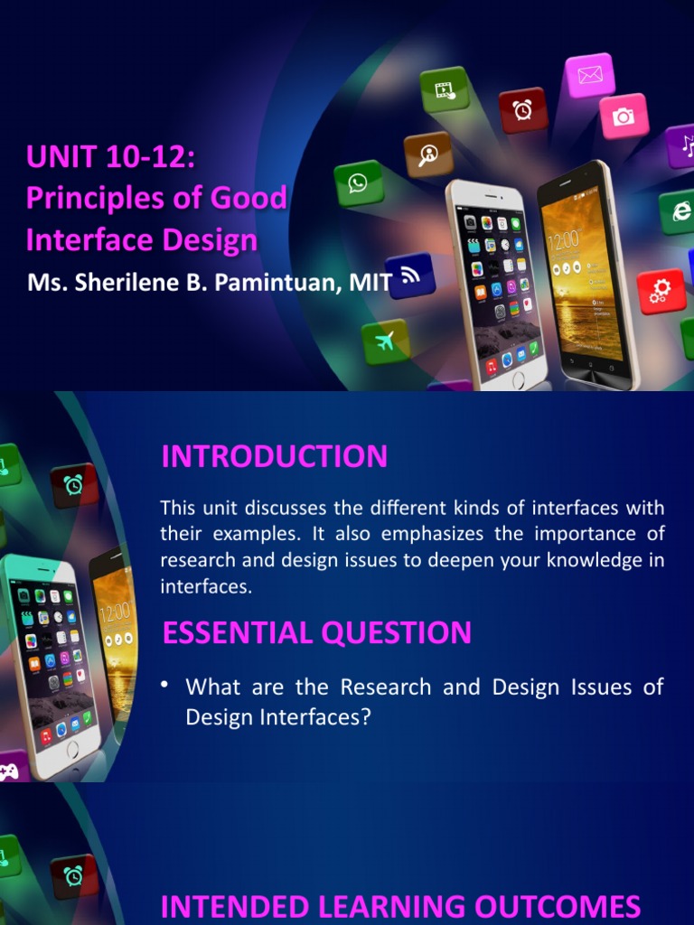 WEEK 10 12 LESSON PrinciplesOfGoodInterfaceDesign | PDF | Augmented ...