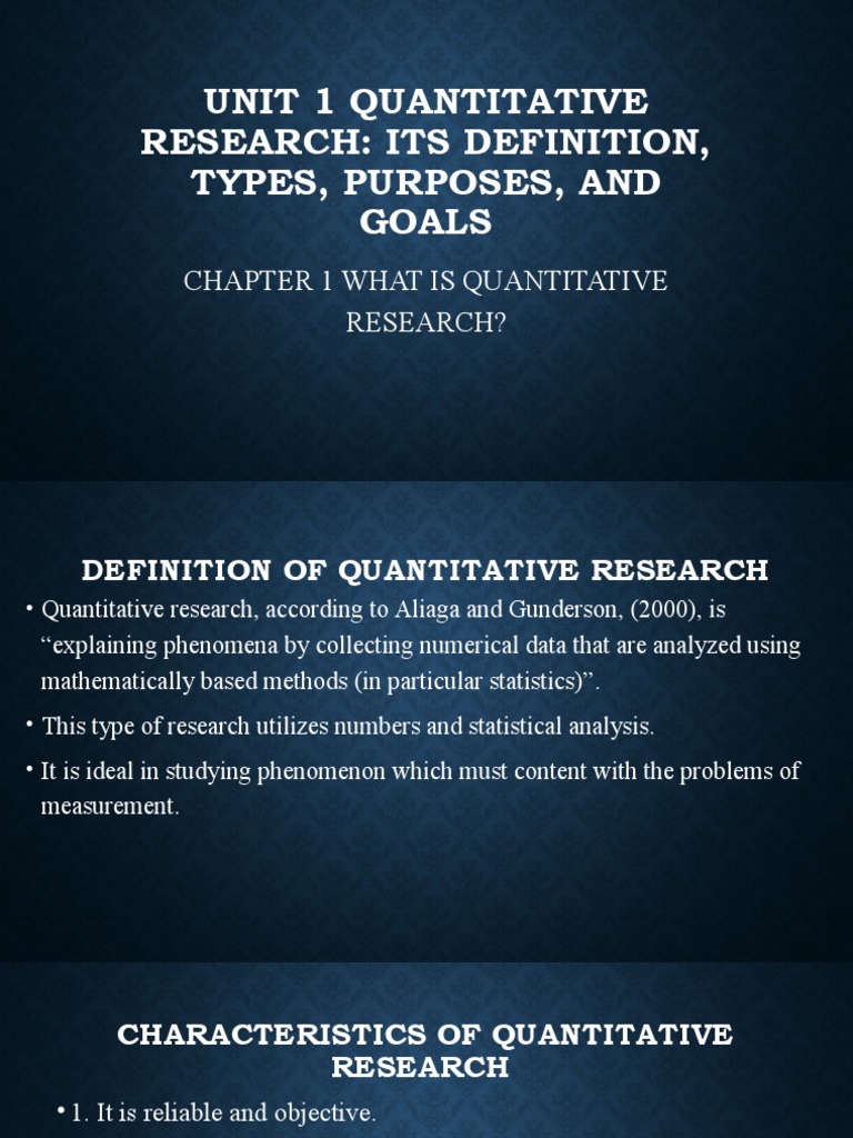 Week 2 Lesson 1 2 - Quantitative Research, Characteristics and ...