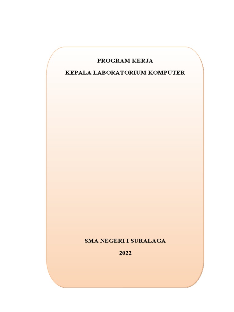 Program Kerja Lab Komputer 2019 | PDF