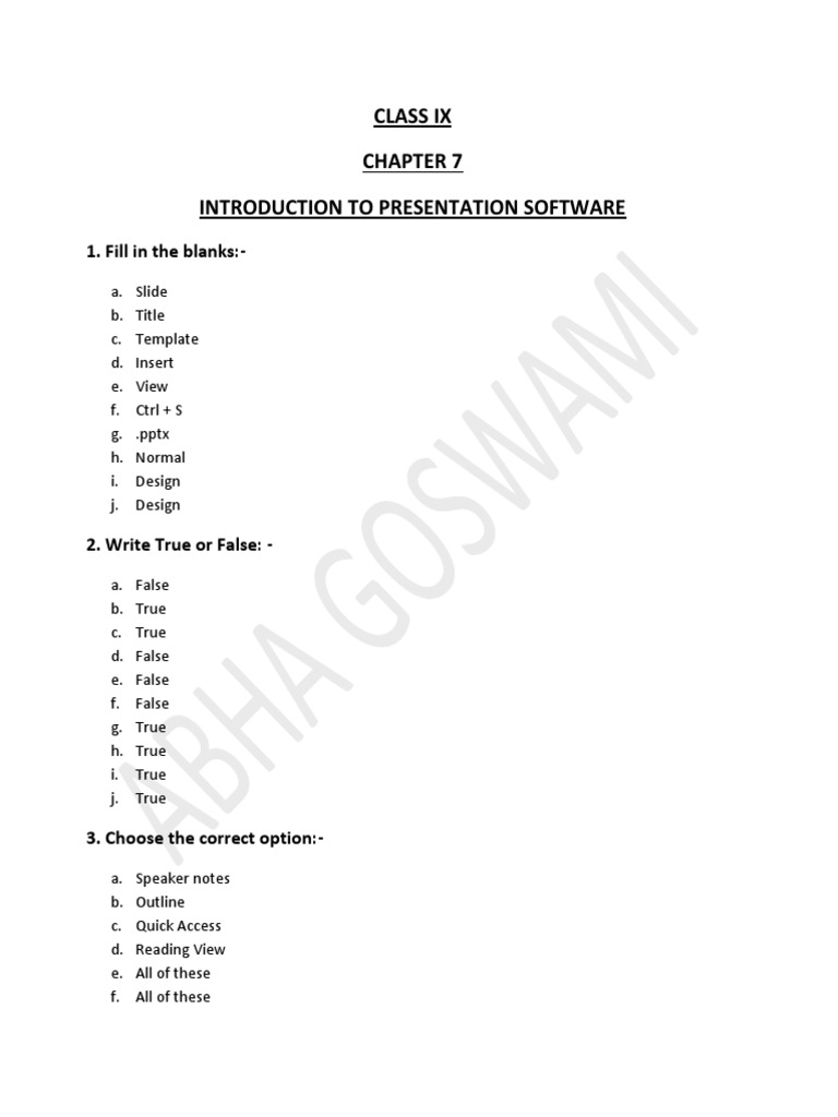 CLASS 9 CHAPTER 7 Introduction To Presentation Software | PDF | Window ...