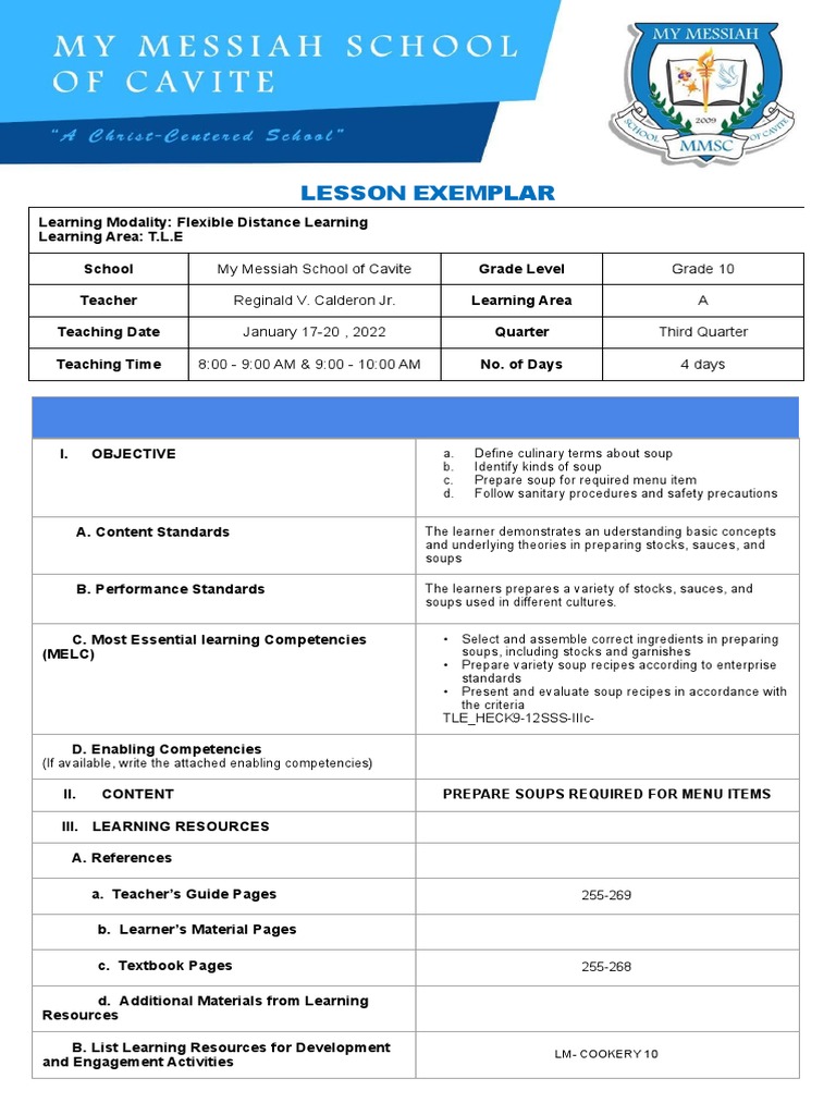 THIRD IDEA EXEMPLAR G10 Week 3 | PDF | Soup | Foods