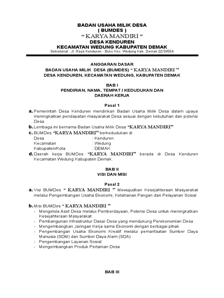 Draft Ad Art Bumdes | PDF