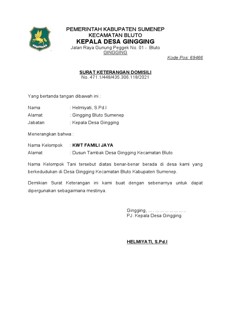 Domisili Kelompok | PDF