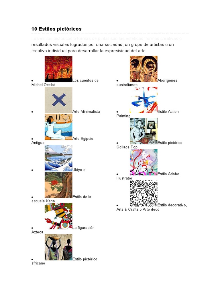 10 Estilos Pictóricos Esenciales | PDF